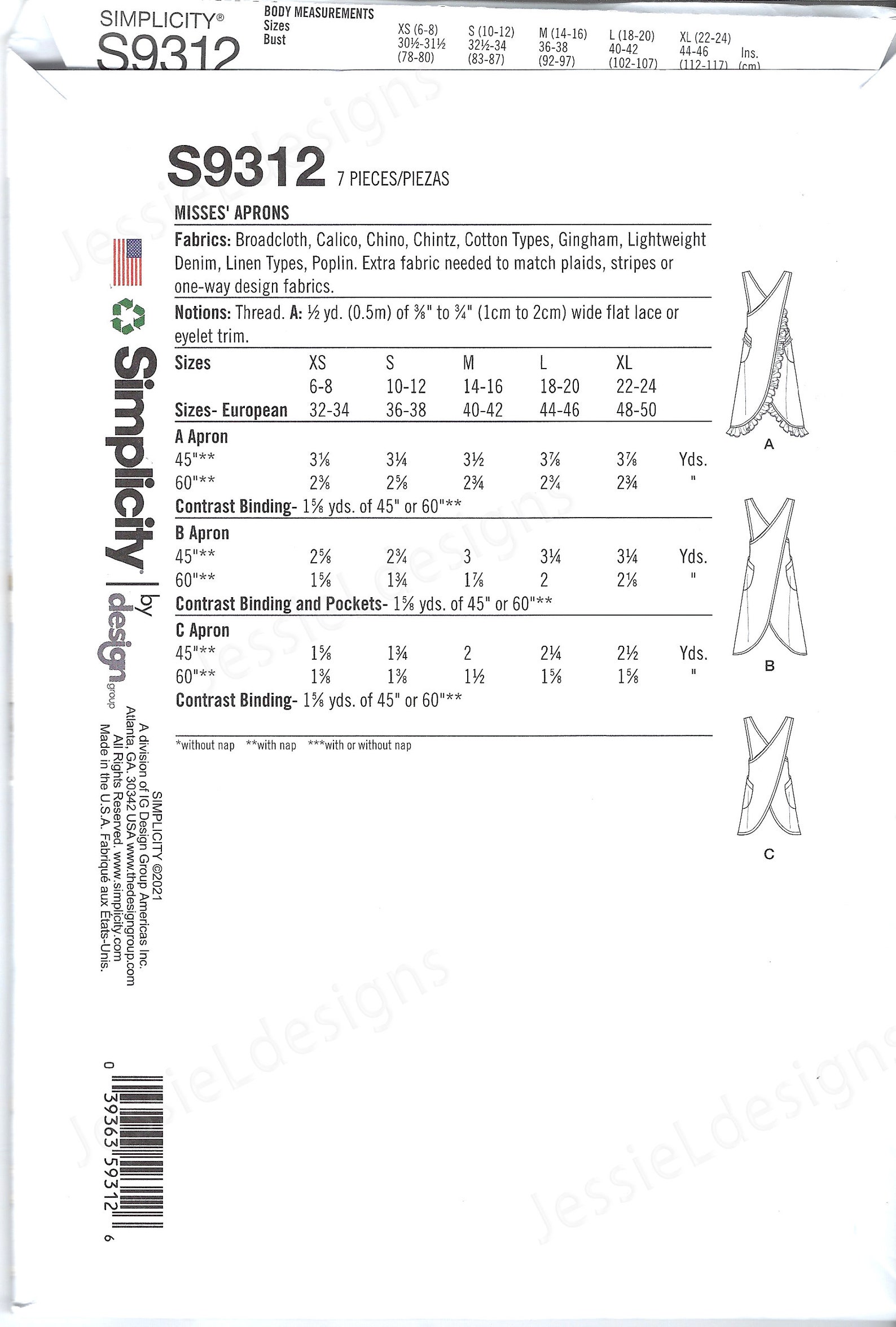 Uncut Simplicity Sewing Pattern 9312 Misses' Wrap Around - Etsy