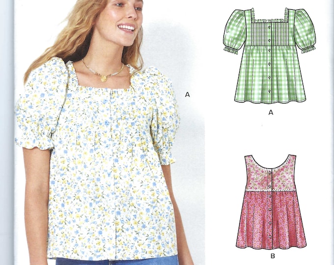 Uncut New Look Sewing Pattern Women's Tops, Tank Top, Puff Sleeve Tops ...