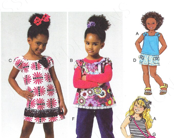 Uncut Butterick Sewing Pattern 5776 Girls Top Dress Shorts Pants and ...