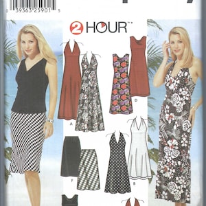 Uncut Simplicity Sewing Pattern 5956 Misses' Dress and Top Sizes 4-6-8 ...