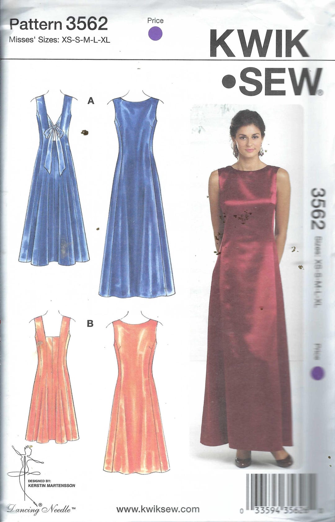 Uncut Kwik Sewing Pattern 3562 Misses Dresses Size XS-XL - Etsy