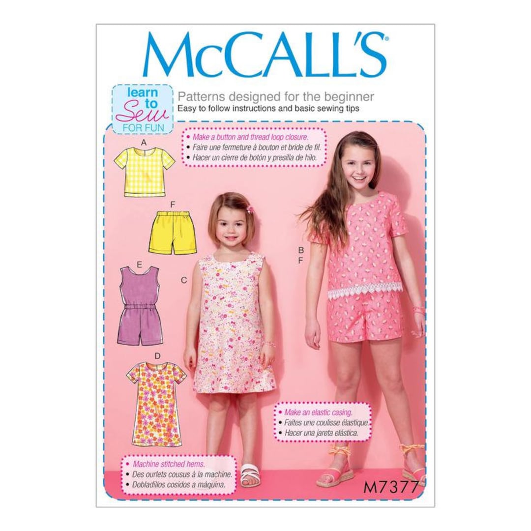 Uncut Mccalls Sewing Pattern 7377 - Jumpsuit - Top - Pants - Child Size ...