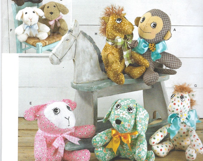 Uncut Simplicity Sewing Pattern 1603 Adorable Stuffed Animals Monkey ...