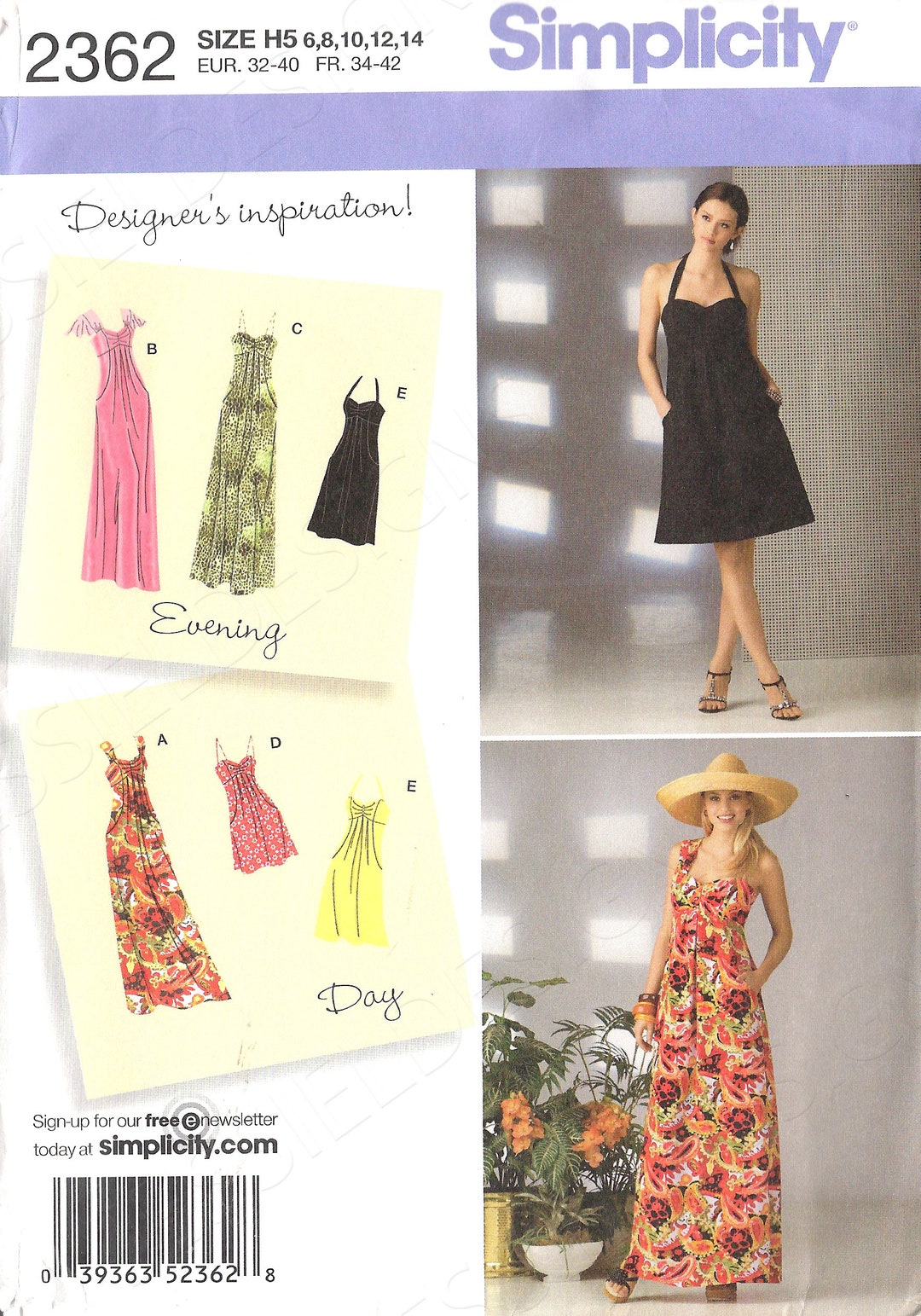 Uncut Simplicity Sewing Pattern 2362 Sewing Patterns Misses Dress ...