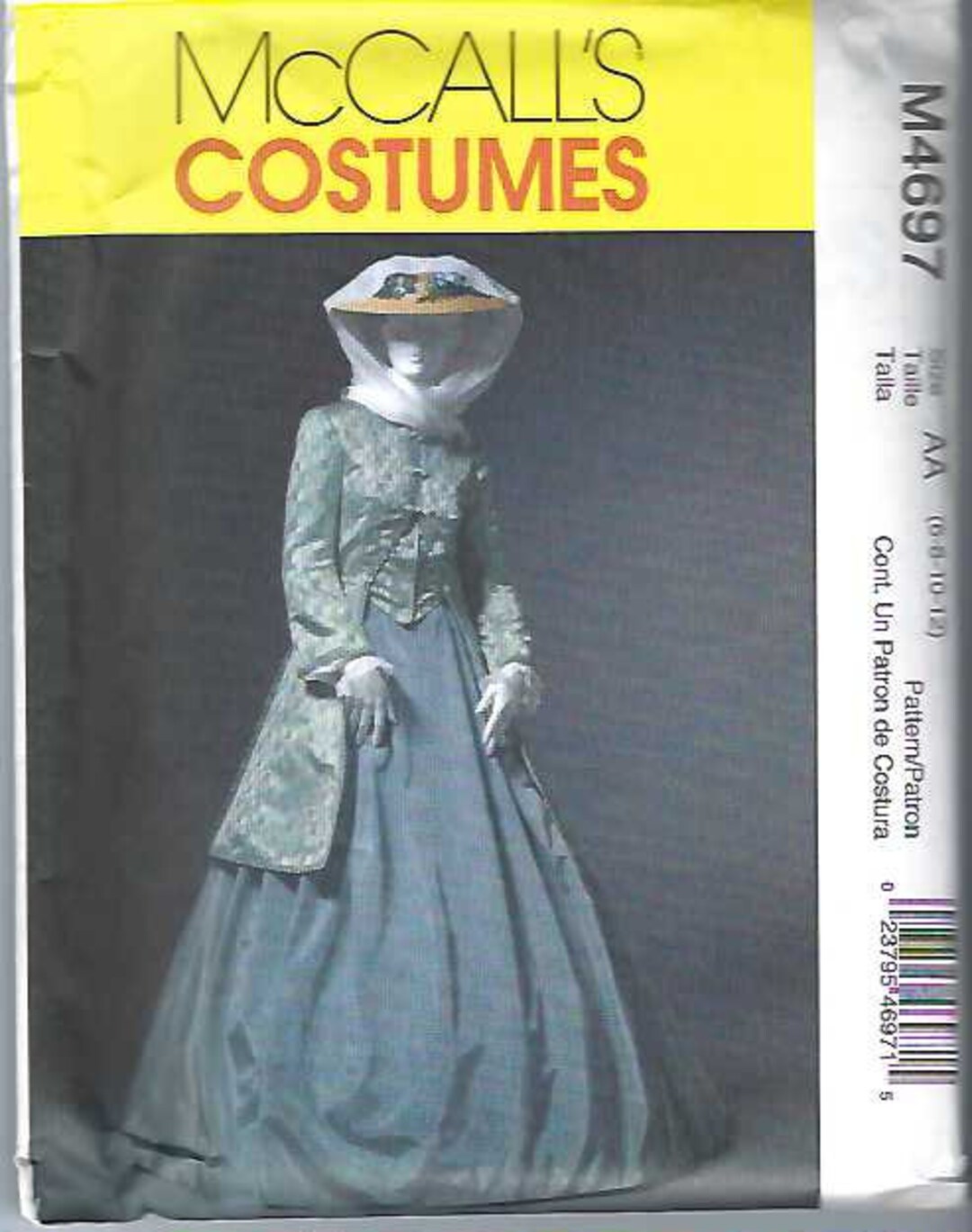 Uncut Mccalls Sewing Pattern 4697 Size 6-12 14-20 Misses' Civil War Era ...