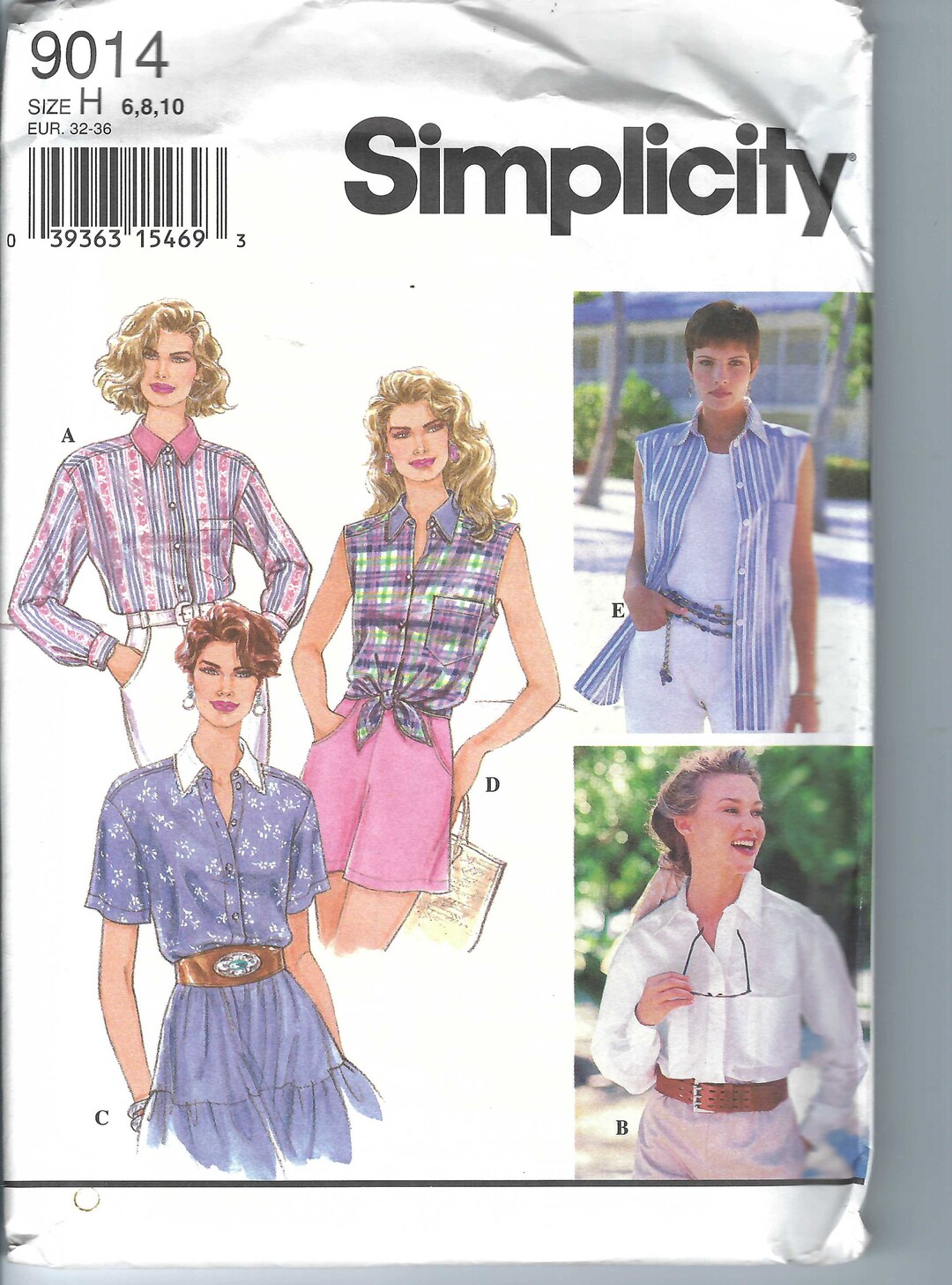Uncut Vintage Simplicity Sewing Pattern Misses Set of Shirts Pattern ...