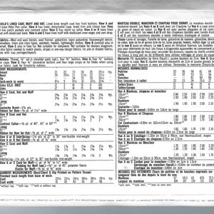 Uncut Vintage Simplicity Sewing Pattern 8715 Childs Outerwear Lined ...