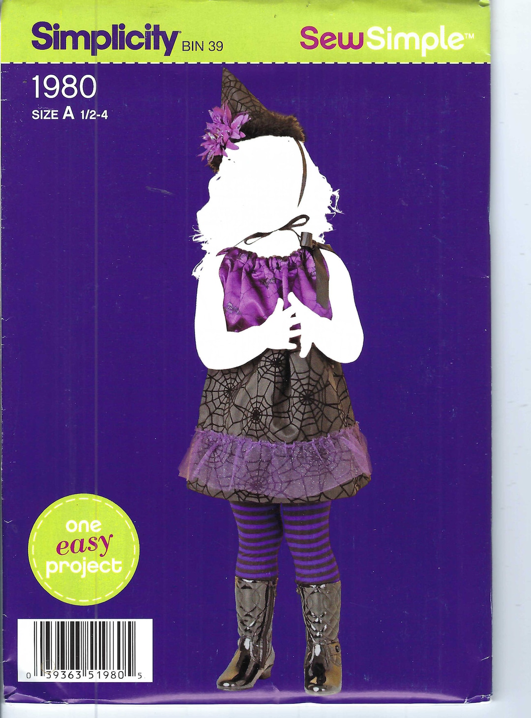 Uncut Simplicity Sewing Pattern 1980 Girl Toddlers Costume Size 1/2-4 ...