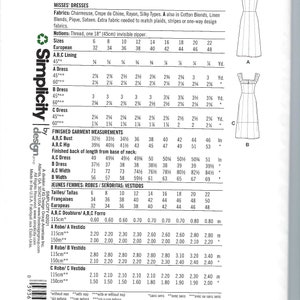 Uncut Simplicity Pattern 11101 9326 Misses' Dresses Size 6-14 14-22 FF ...