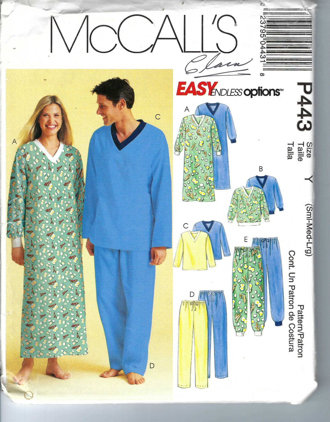 Uncut Mccalls Sewing Pattern 443 4279, Nightshirts, Misses', Men's, and ...