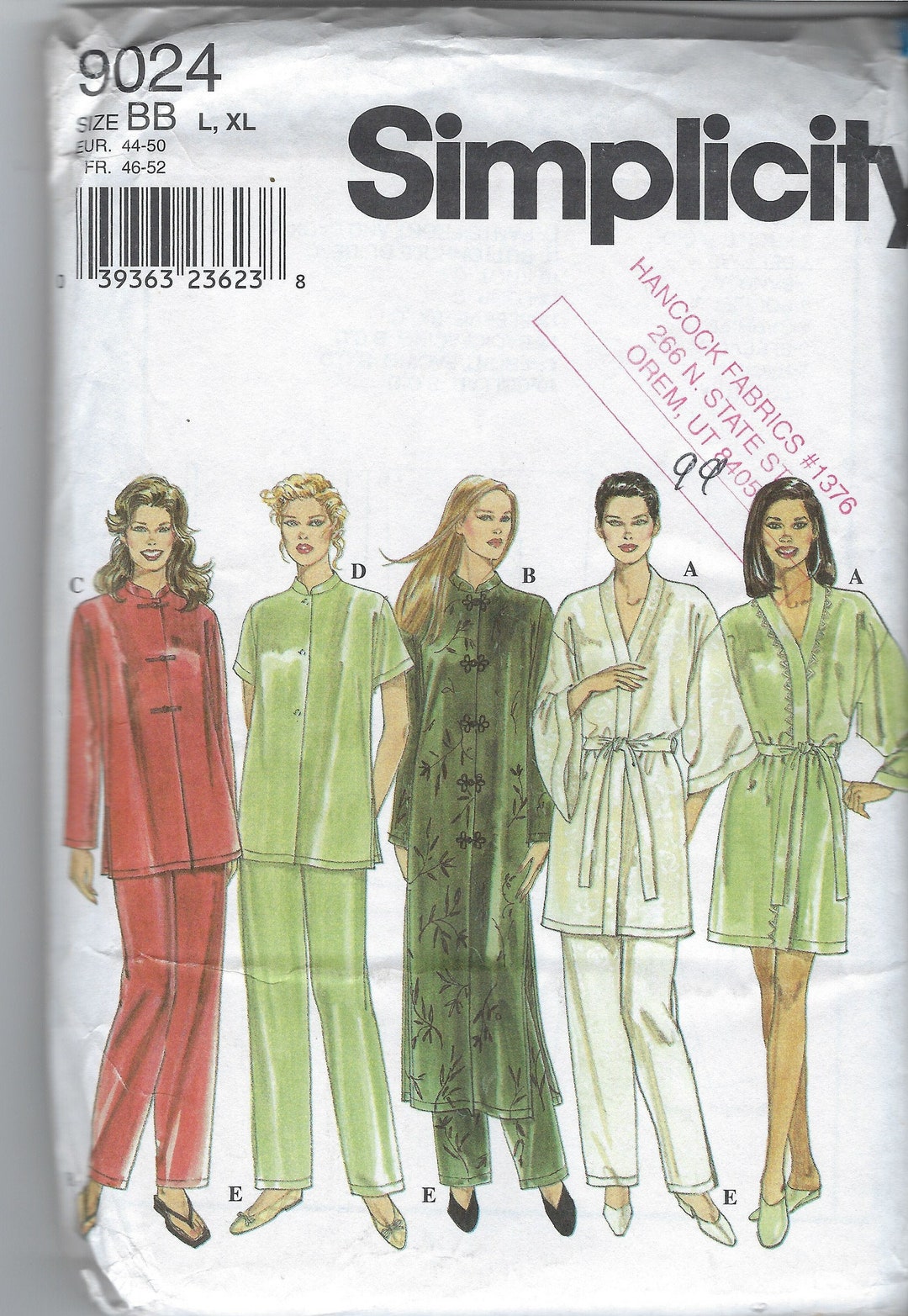 Uncut Simplicity Sewing Pattern 9024 Misses Sleepwear Pajama Top ...