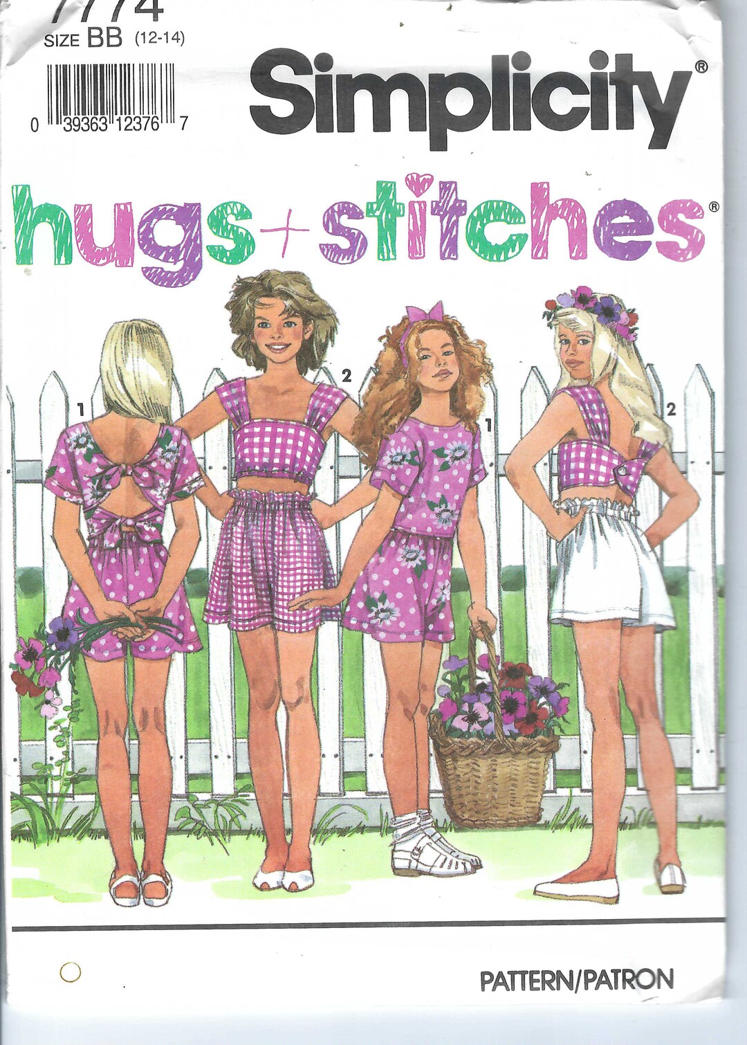 Uncut Vintage Simplicity Sewing Pattern 7774 Girls Shorts and Tops Size ...