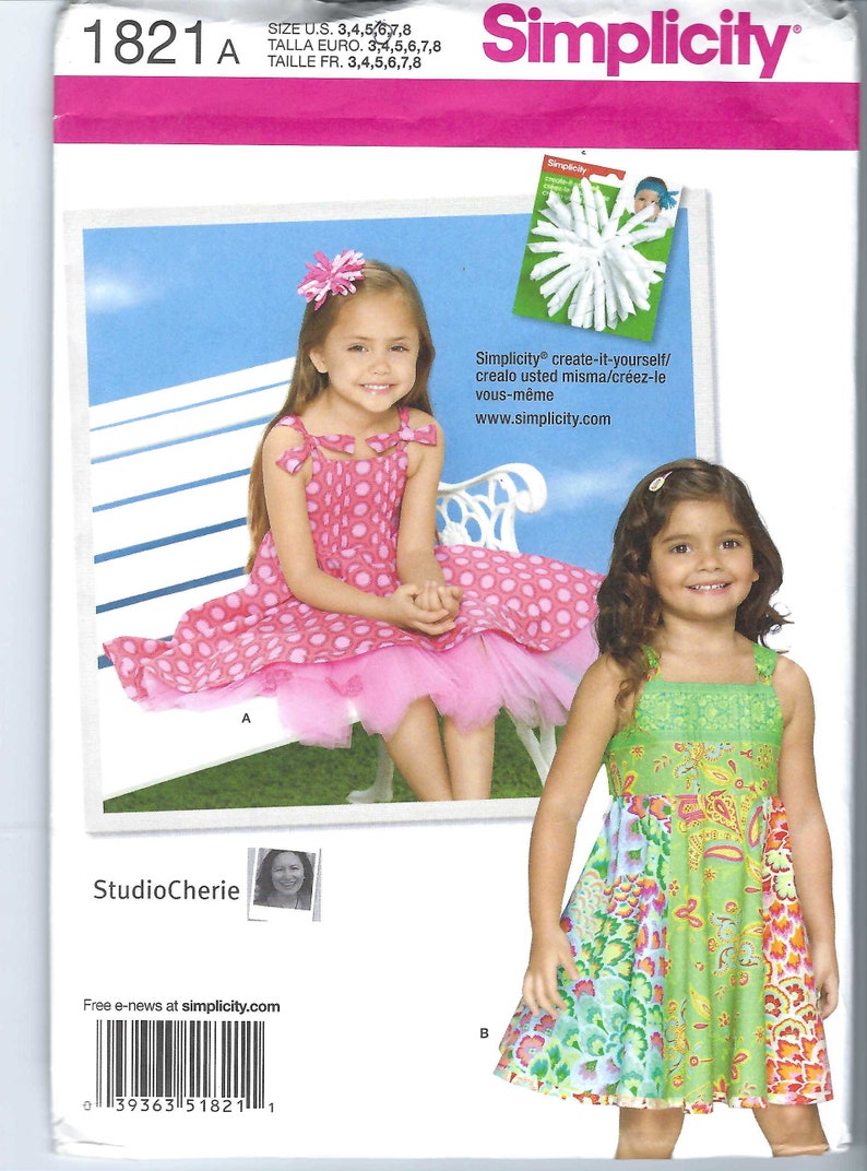 Uncut Simplicity Sewing Pattern 1821 Girls Dresses Pattern 2 Different ...