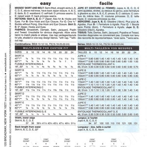 Uncut Butterick Sewing Pattern 5466 6 Easy Sew Skirts Uncut Sewing ...