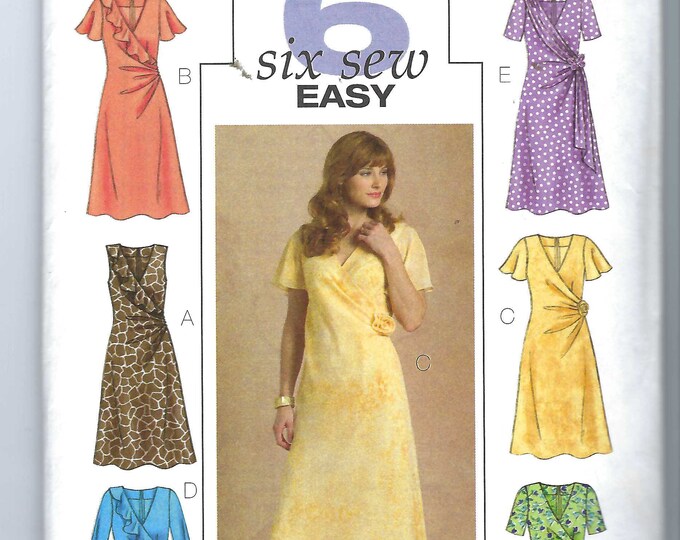 Uncut Butterick Sewing Pattern Easy Feminine Dress Pattern 6 Variations ...