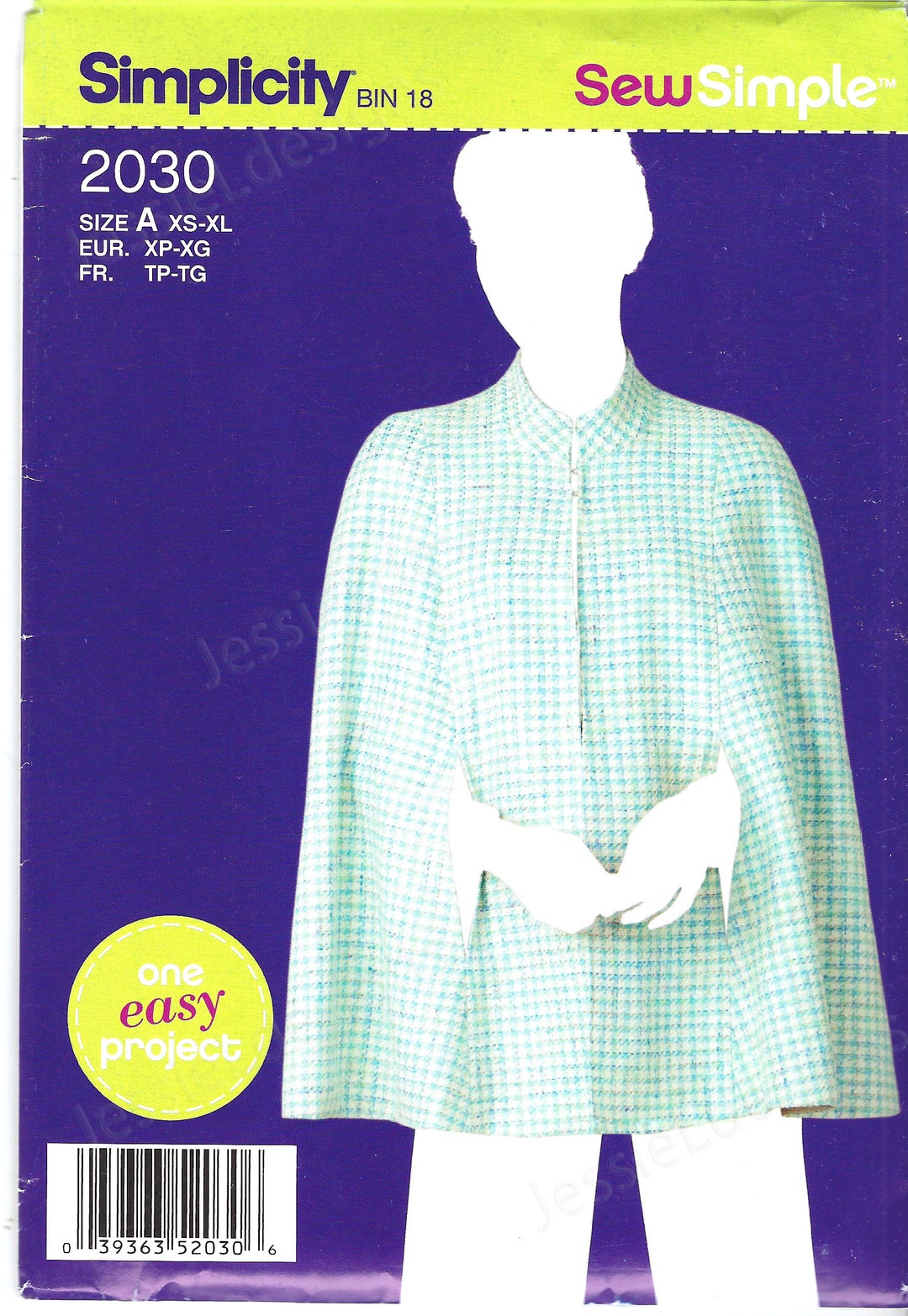 Uncut Simplicity Sewing Pattern 2030 Misses Cape Size Xs-xl FF - Etsy