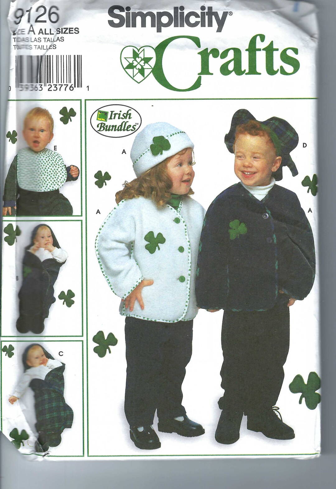 Uncut Simplicity Sewing Pattern Toddler Size 3 4 Jacket Hat Infant 0-5 Months Bunting Bib ...