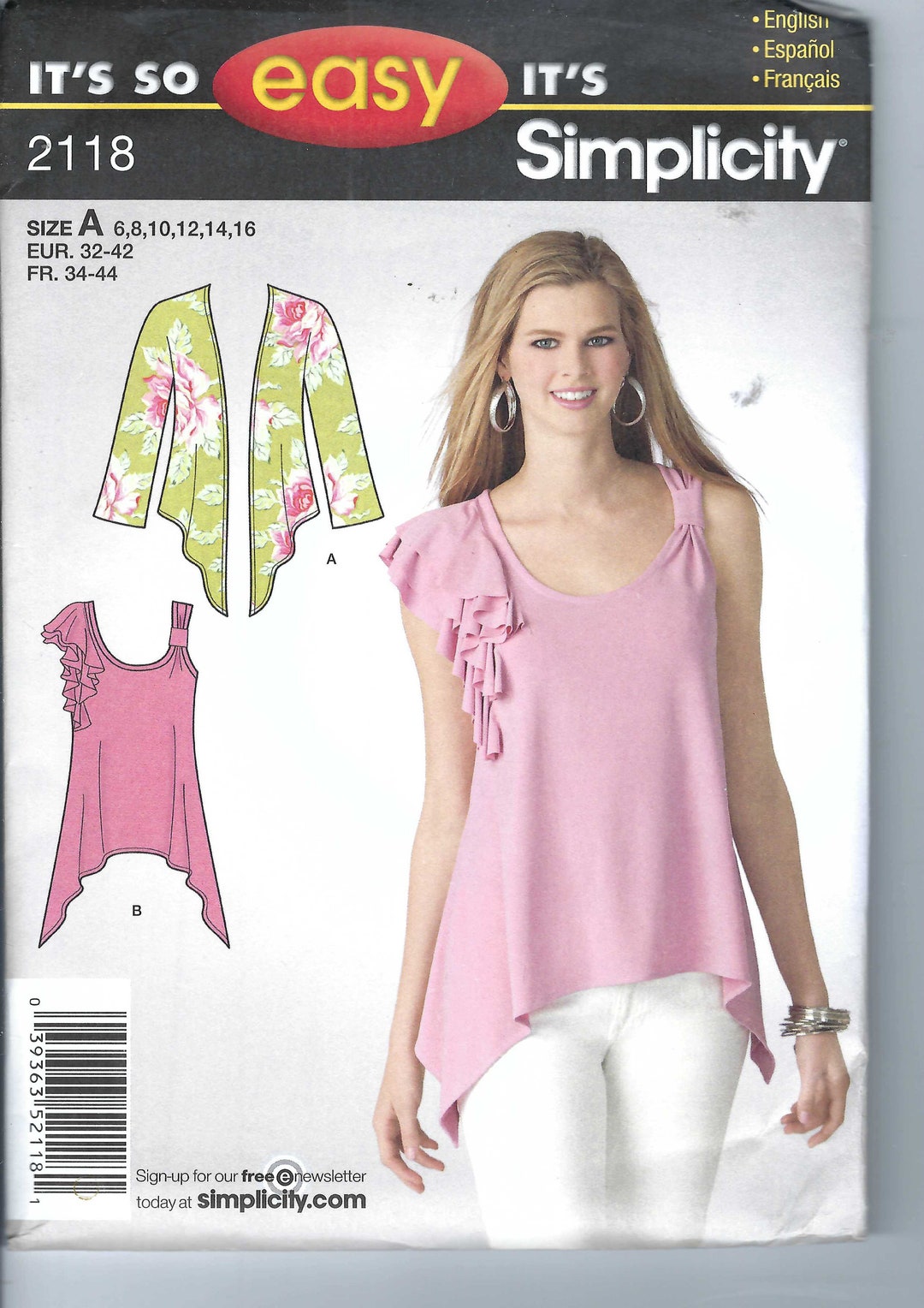 Uncut Simplicity Sewing Pattern 2118 Size 6, 8, 10, 12, 14, 16 Women's ...