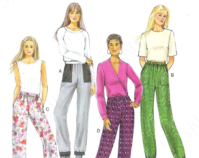 Uncut Butterick Sewing Pattern 6137 Misses Elasticwaist Pants Size 6-8 ...