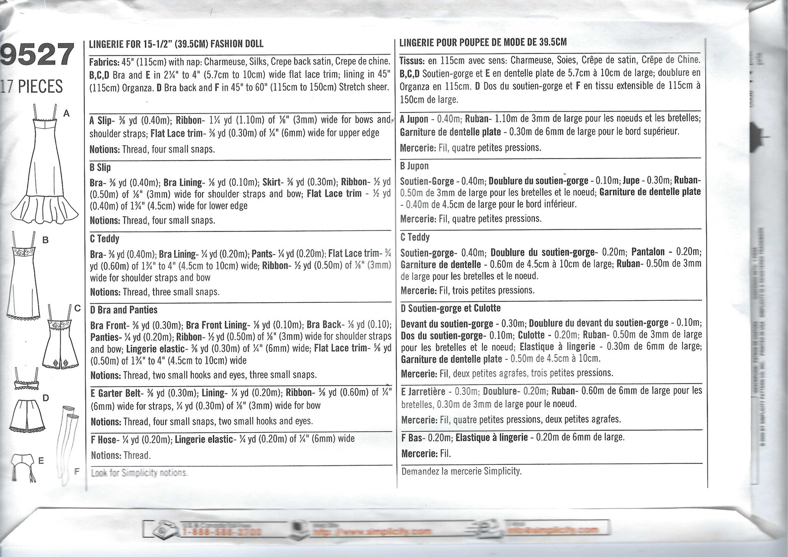 Uncut Simplicity Sewing Pattern 9527 Simplicity Couturier Doll - Etsy