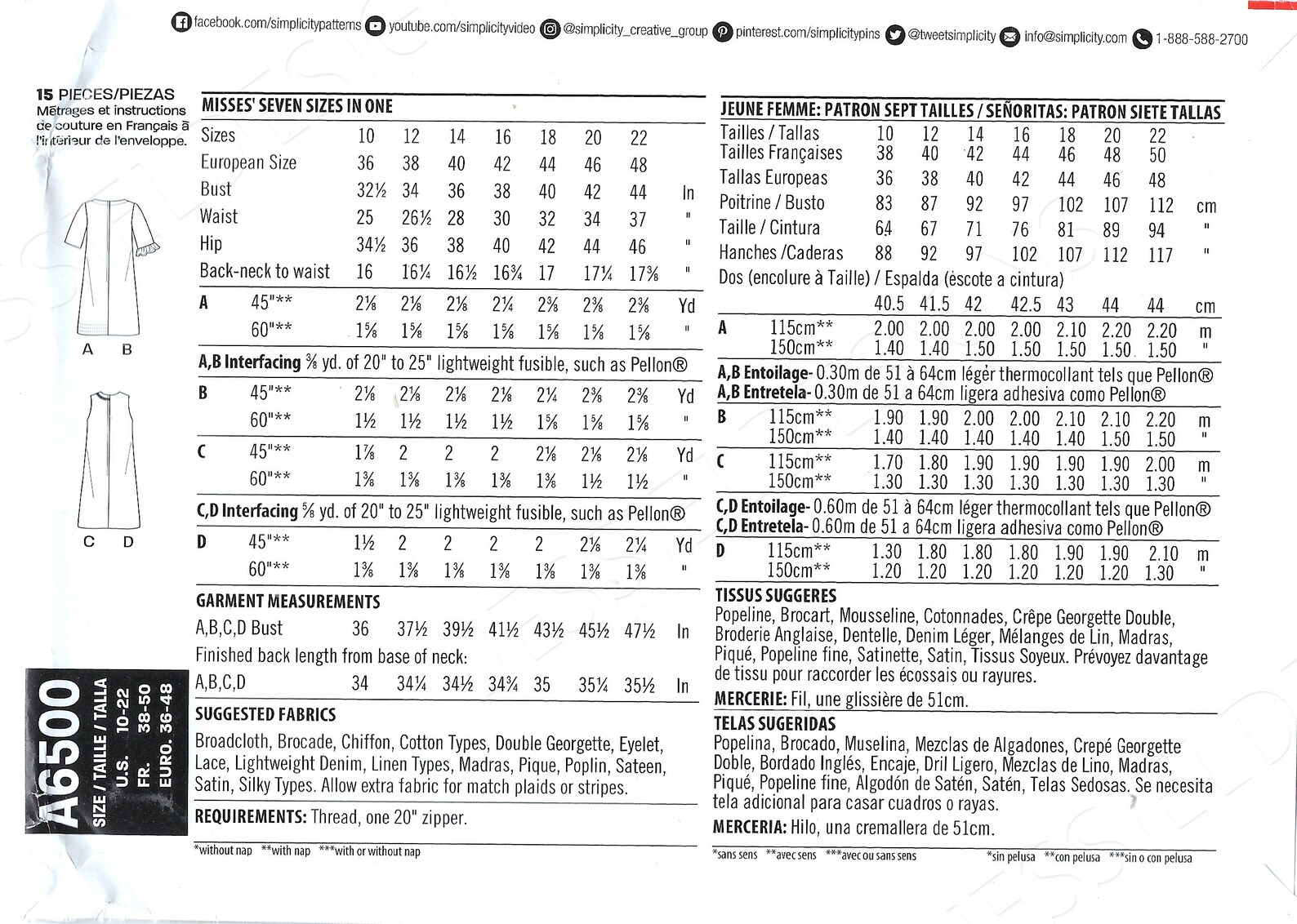 Uncut New Look sewing pattern 0569 6500 Misses Dress Neckline | Etsy