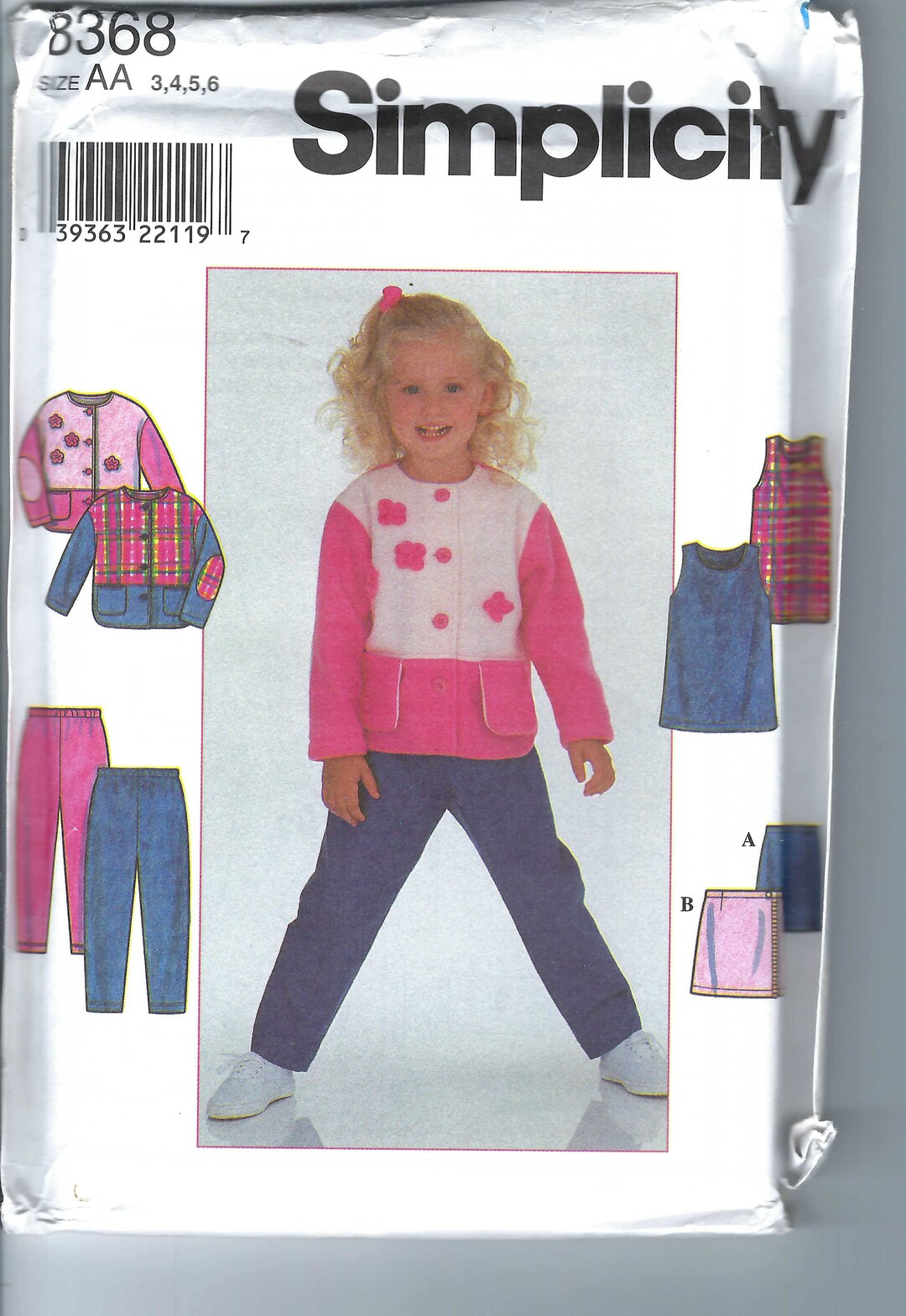 Uncut Vintage Simplicity Sewing Pattern 8368 Child's Jacket Jumper ...