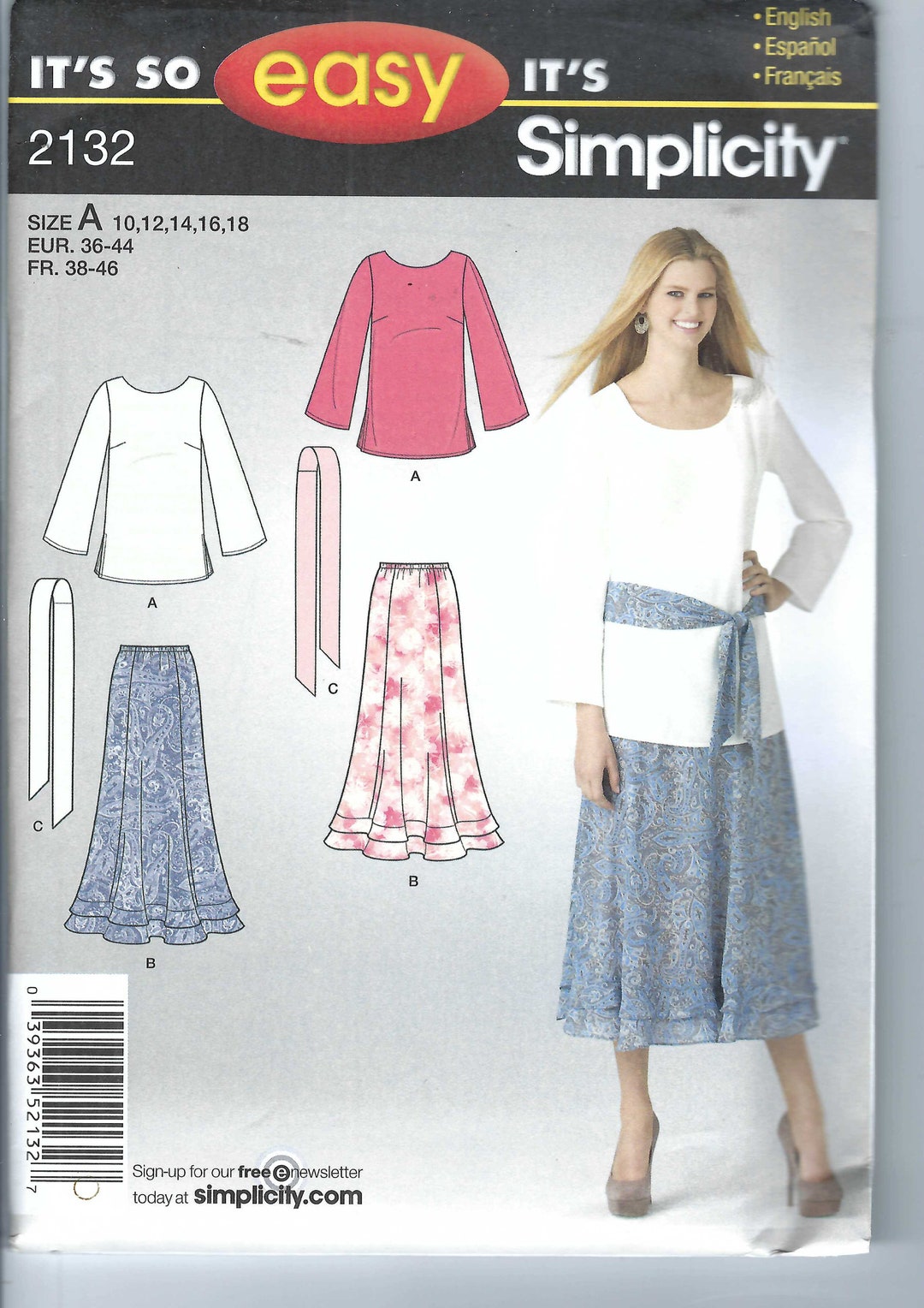 Uncut Simplicity Sewing Pattern Easy Loose Fitting Pull on Skirt and ...