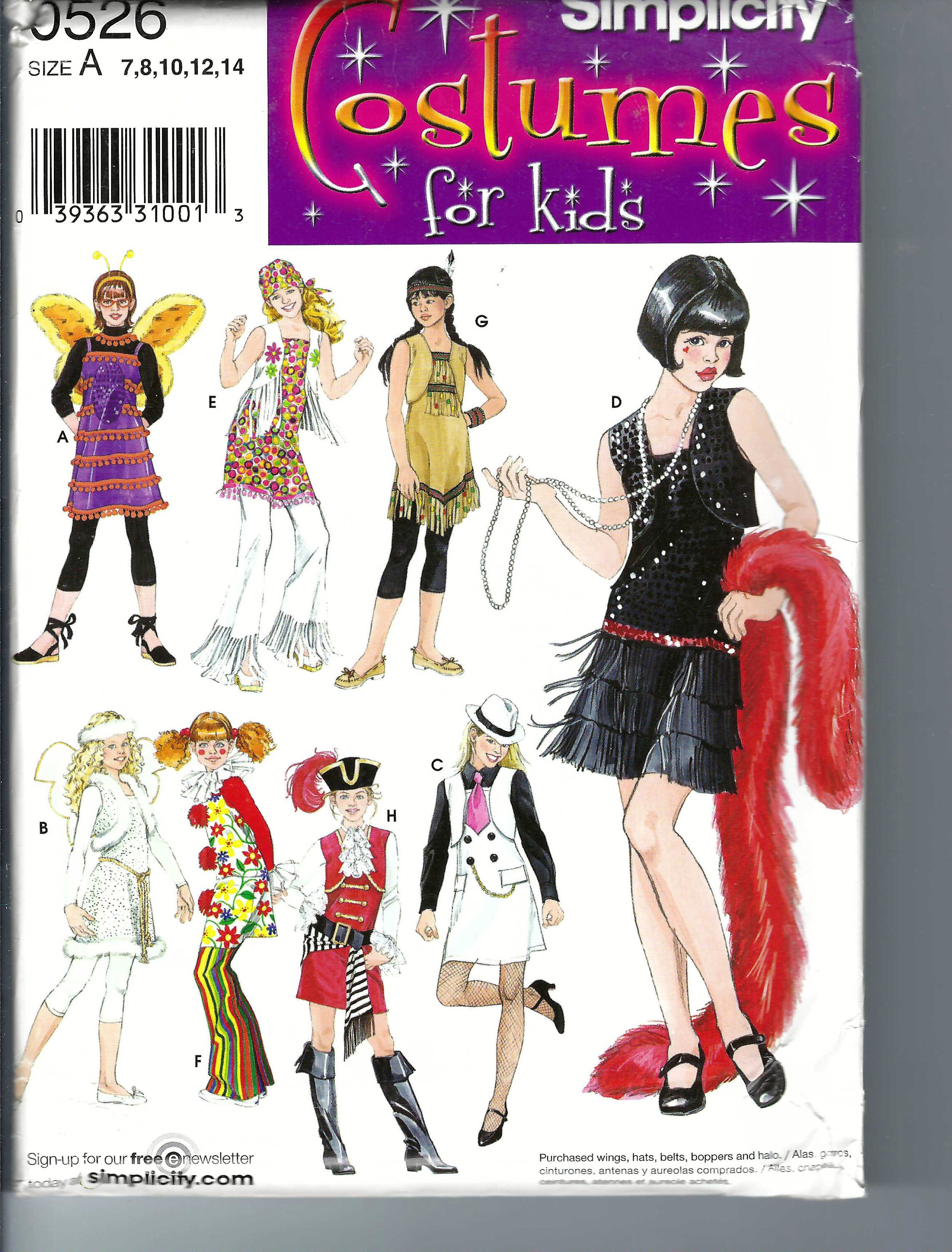 Uncut Simplicity Sewing Pattern Girls Halloween Costumes Flapper ...