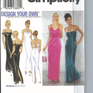 Uncut Simplicity Sewing Pattern Miss Dress Evening Gown 9124 Sz 6-12 FF ...