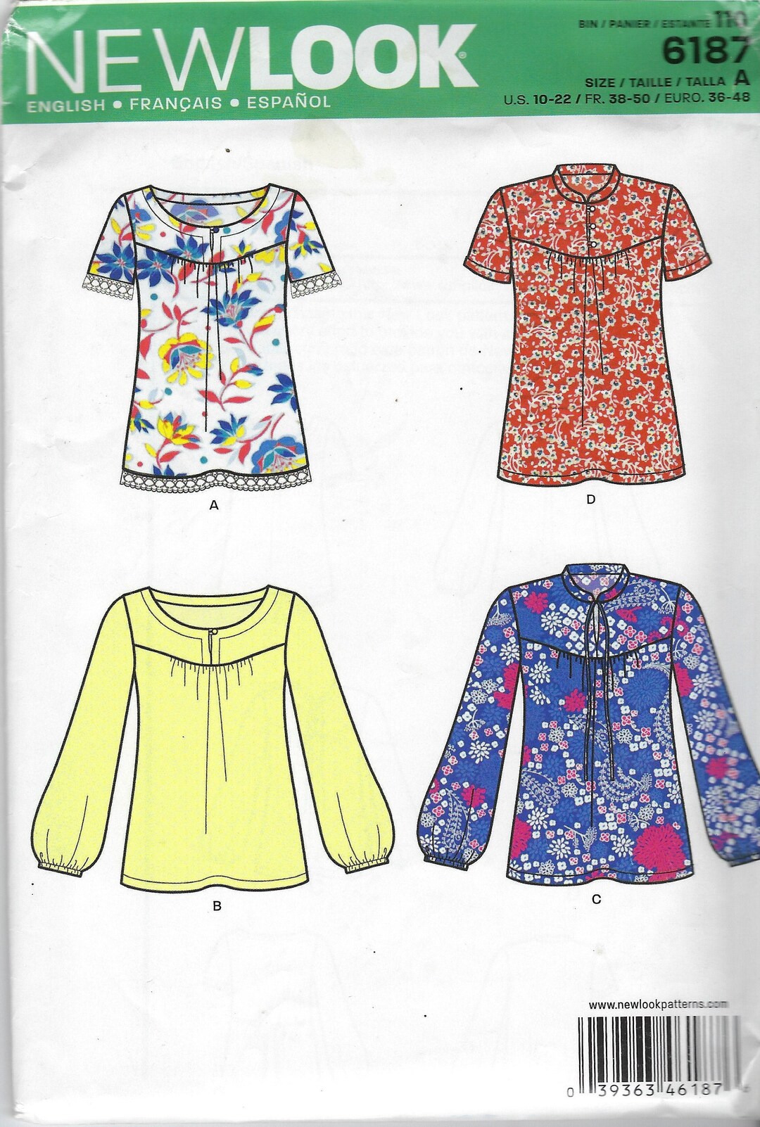 Uncut New Look Sewing Pattern 6187 Simplicity Pattern Newlook - Etsy