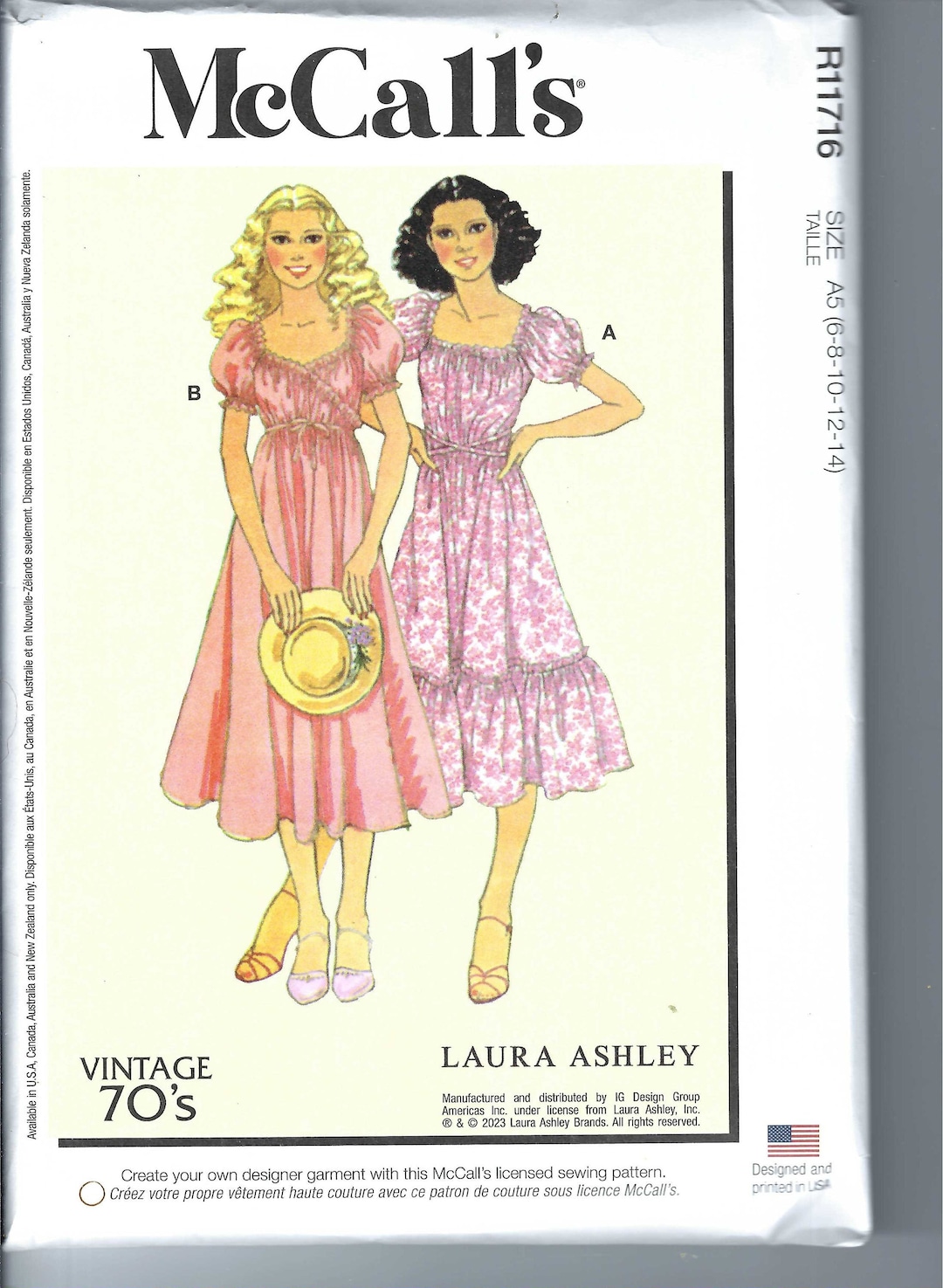 Uncut Mccalls Sewing Pattern Women's Dress, Puff Sleeve Dress Summer ...