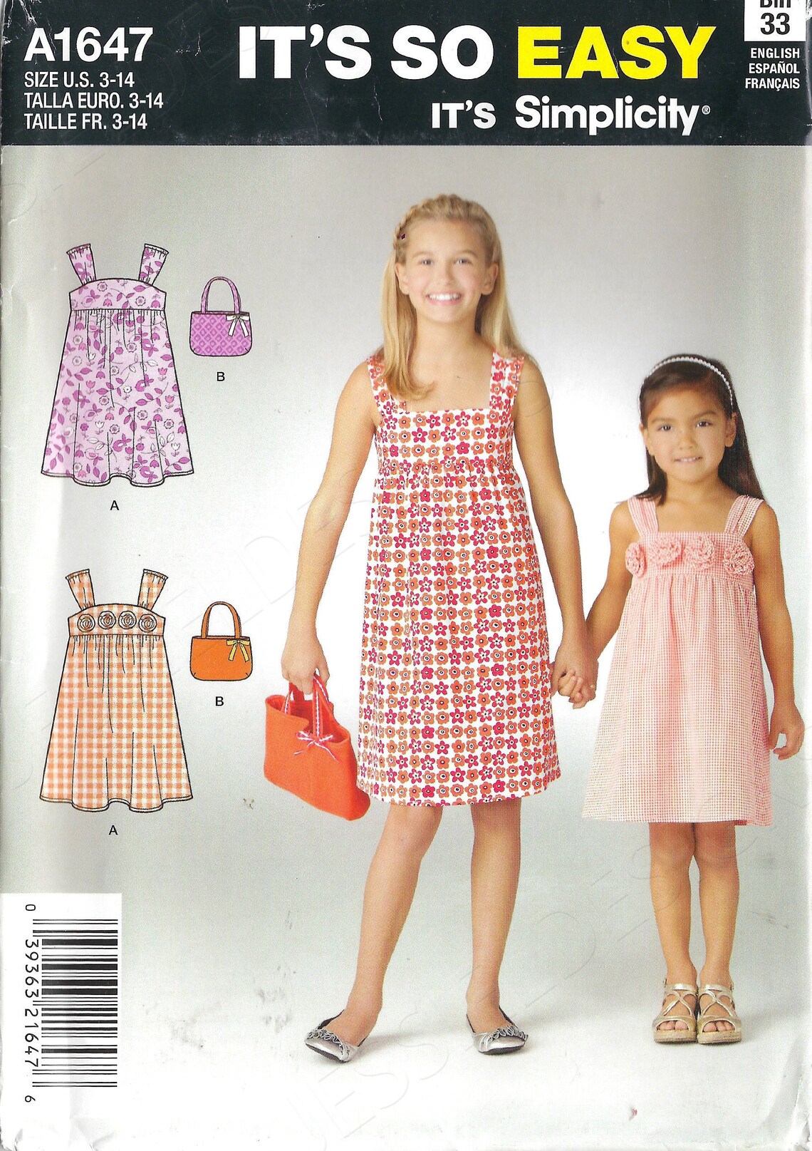 Uncut Simplicity Sewing Pattern 1647 Sew Little Girls and | Etsy