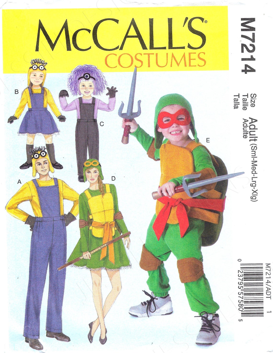 Uncut Mccalls Sewing Pattern 7214 Adult Cosplay Character | Etsy