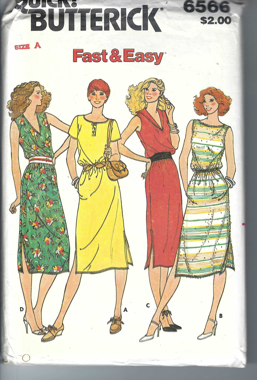 Uncut Vintage Butterick Sewing Pattern 6566 Misses' Dress Early 80s ...