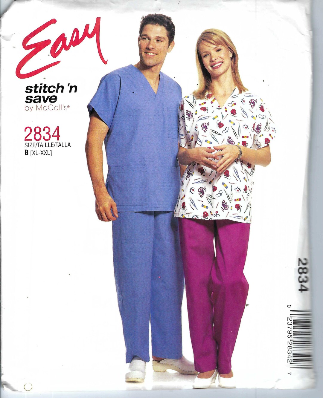 Uncut Mccalls Sewing Pattern Misses' and Men's Top and Pull-on Pants Pattern 2834 Size Xl-xxl FF ...
