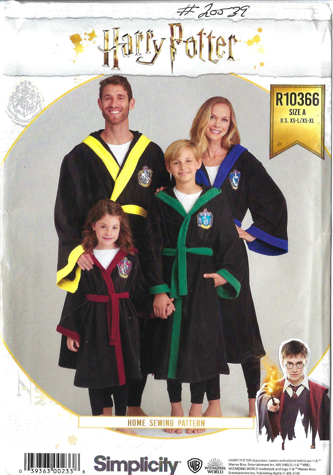 Uncut Simplicity Sewing Pattern 10366 9022 Adults and Kids Harry Potter ...