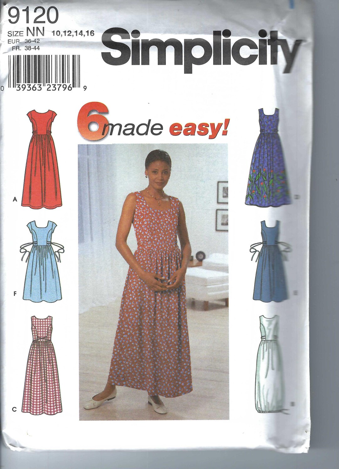 Uncut Vintage Simplicity Sewing Pattern 9120 Misses Dress Size 10-16 FF ...