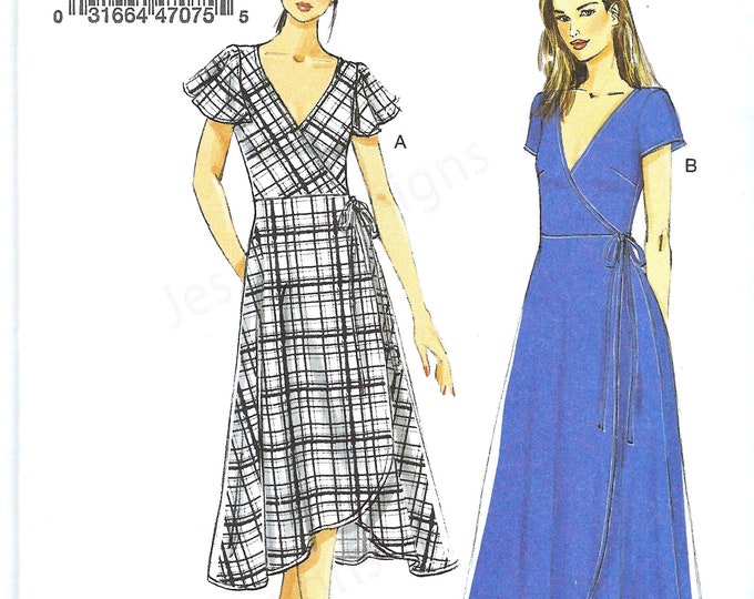Uncut Vogue Sewing Pattern 9251 Women’s Wrap Dress Classic Feminine ...