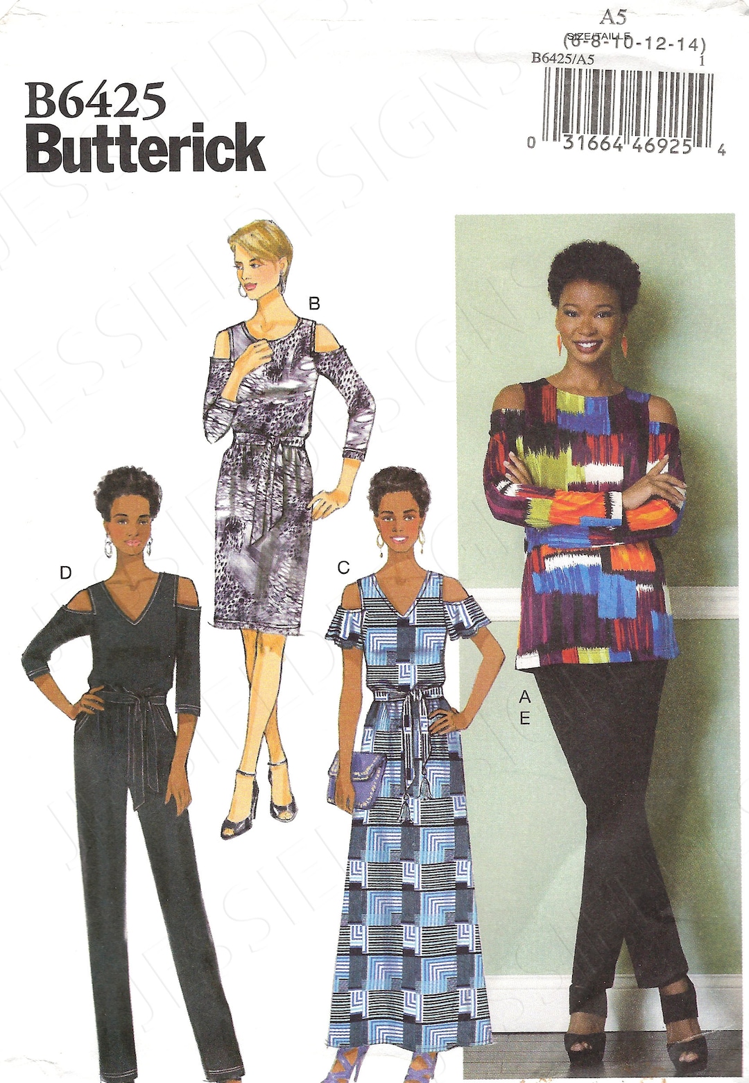 Uncut Butterick Sewing Pattern 6425 Womans Dress and Pant Suit Sewing ...