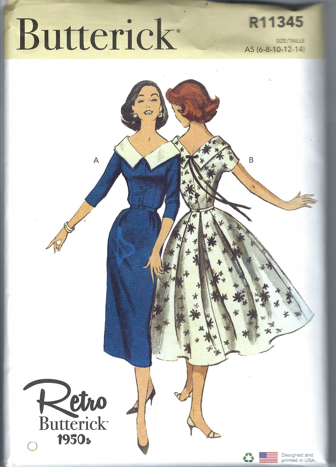 Uncut Butterick Sewing Pattern 1950s Design Unlined Dresses Butterick ...