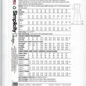 Uncut Simplicity Sewing Pattern 10948 9223 Misses Dress Size 6-14 16-24 ...