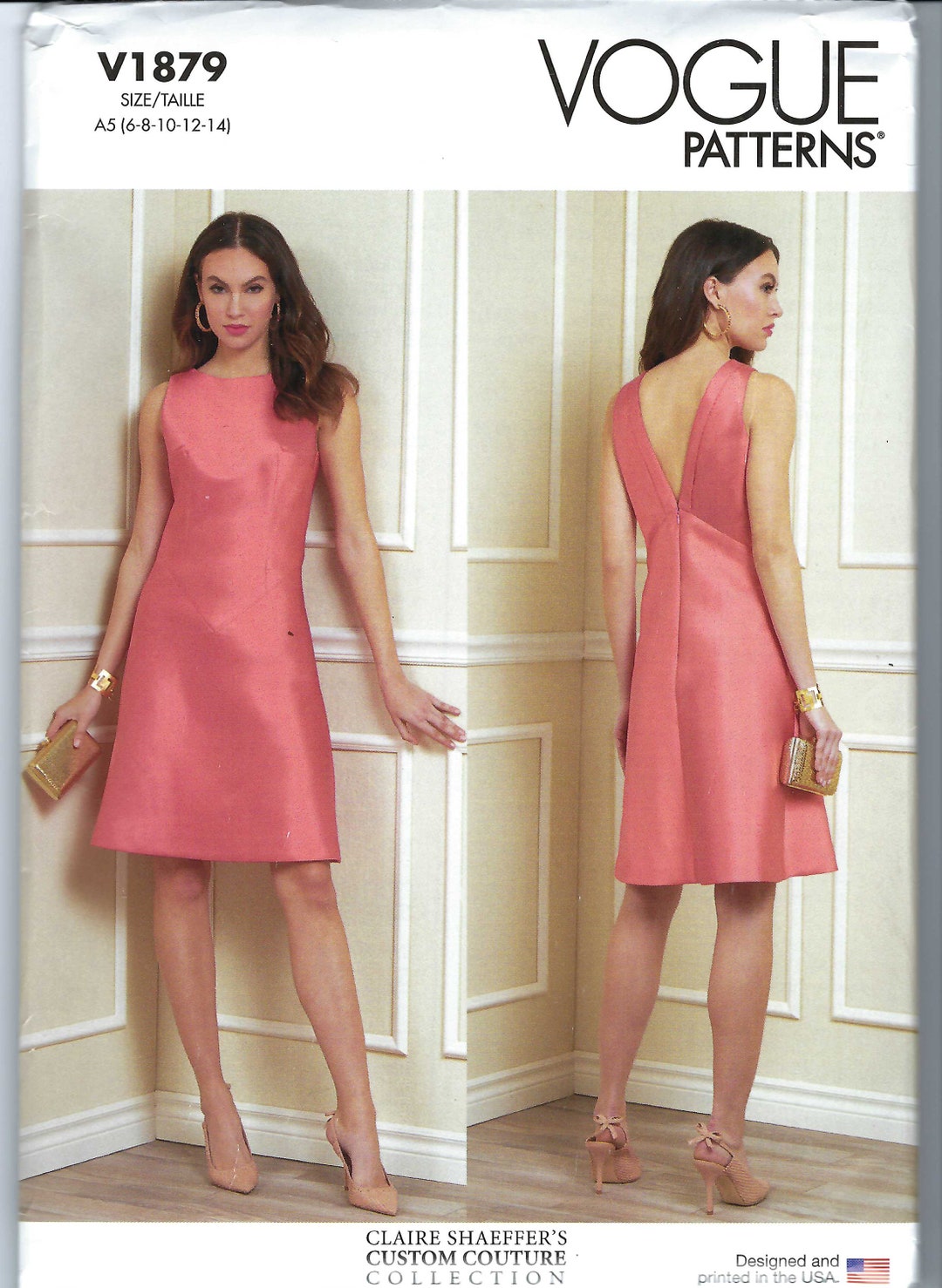 Uncut Vogue Sewing Pattern Misses' Dress by Claire Shaeffer Vogue ...