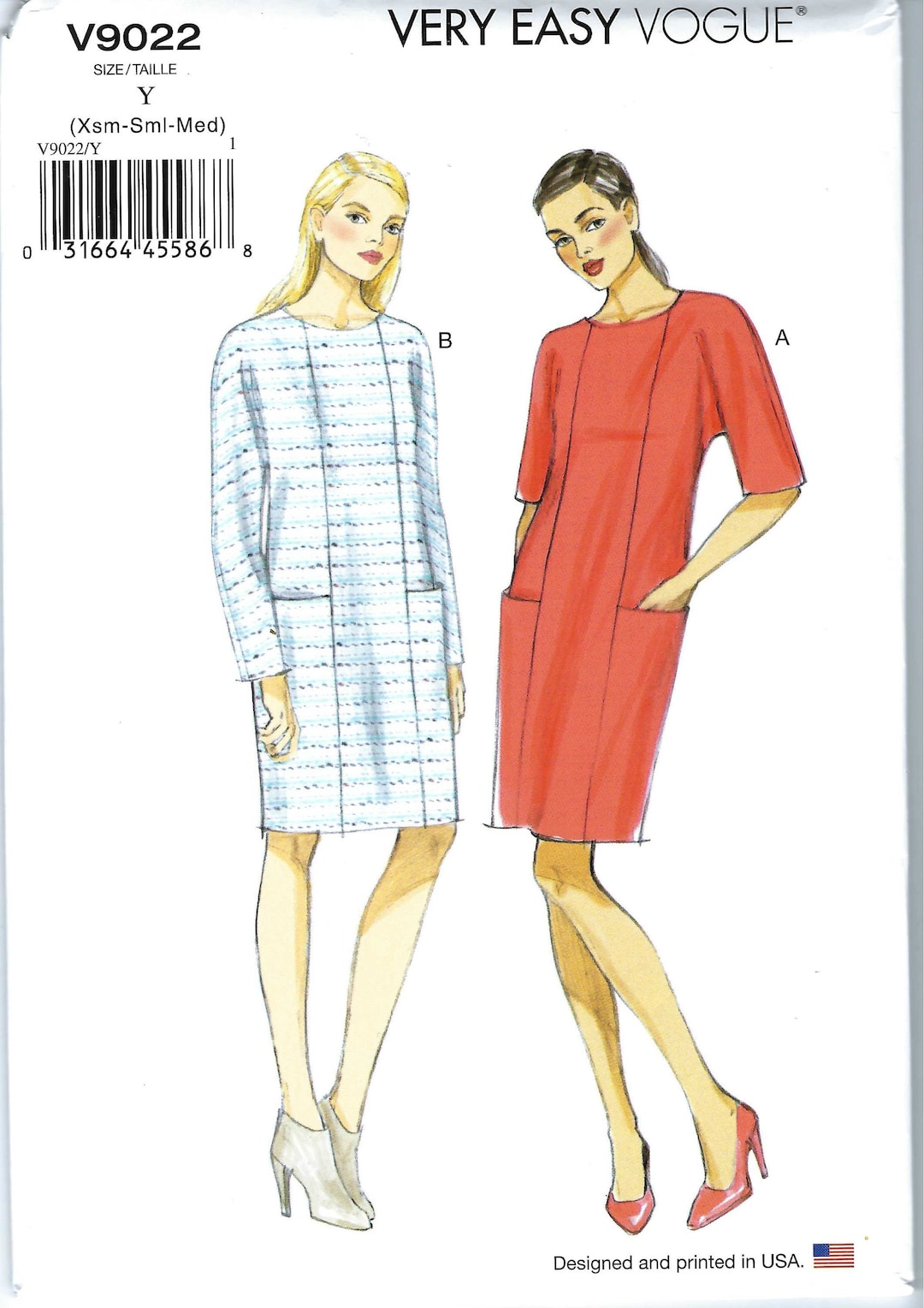 Uncut Vogue Sewing Pattern 9022 Misses' Dress Sewing Pattern, Very Easy ...