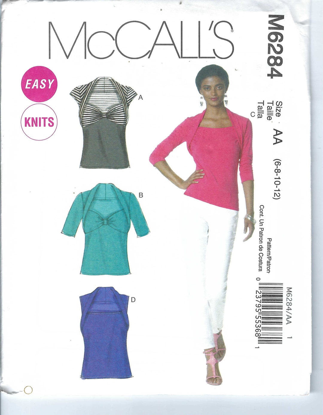 Uncut Mccalls Sew Sewing Pattern 6284 Misses Size 6-8-10-12 14-22 ...