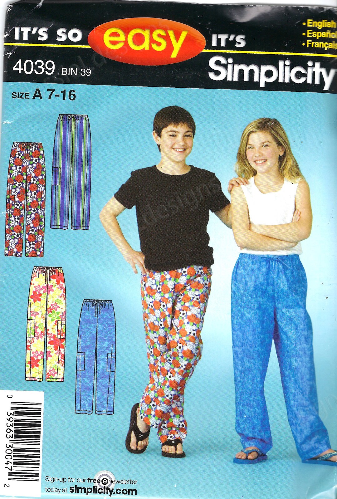 Uncut Simplicity Sewing Pattern 4039 Sewing Pattern for Childs - Etsy