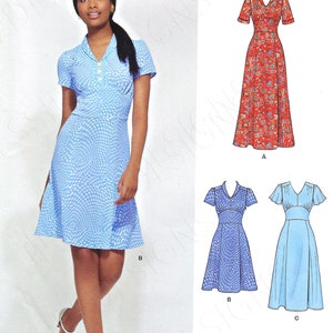 Rare Uncut New Look Sewing Pattern 6594 Women's Fitted Dress Midrif ...