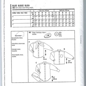 Uncut Burda Sewing Pattern 6263 Blouse Shirt Blouses in a Boyfriend ...