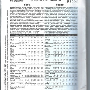 UNCUT Butterick Sewing Pattern 5294 Sewing Pattern Misses Lifestyle ...