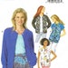 Uncut Butterick Sewing Pattern 6181 Jacket Raglan Sleeve 3 Styles Size ...