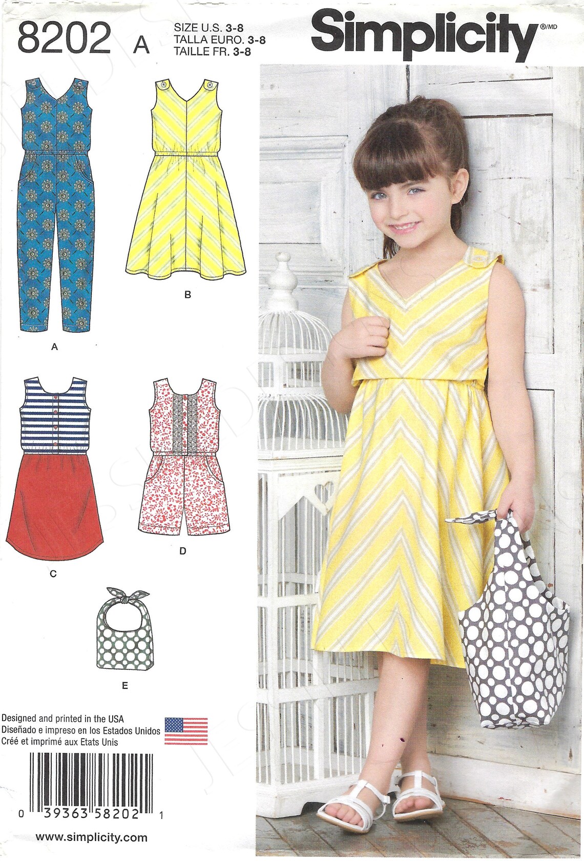 Uncut Simplicity Sewing Patterns 8202 Girl's Jumpsuit in - Etsy